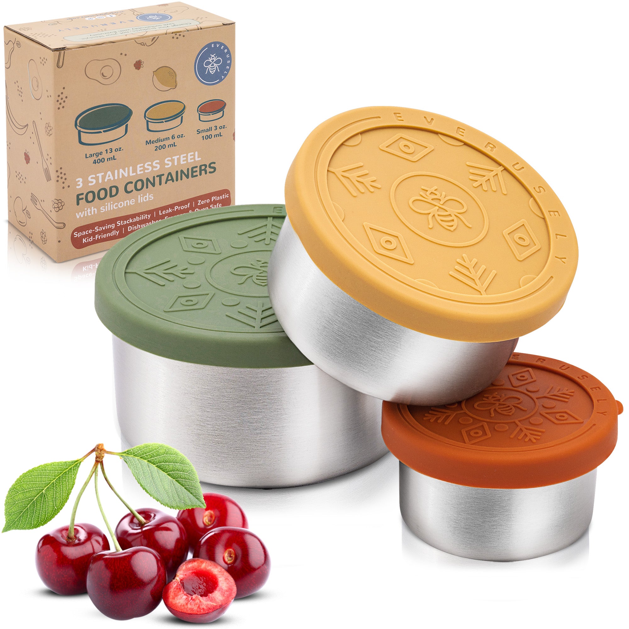 Small 3 Piece Nesting Container Set - Muted Rainbow – Everusely